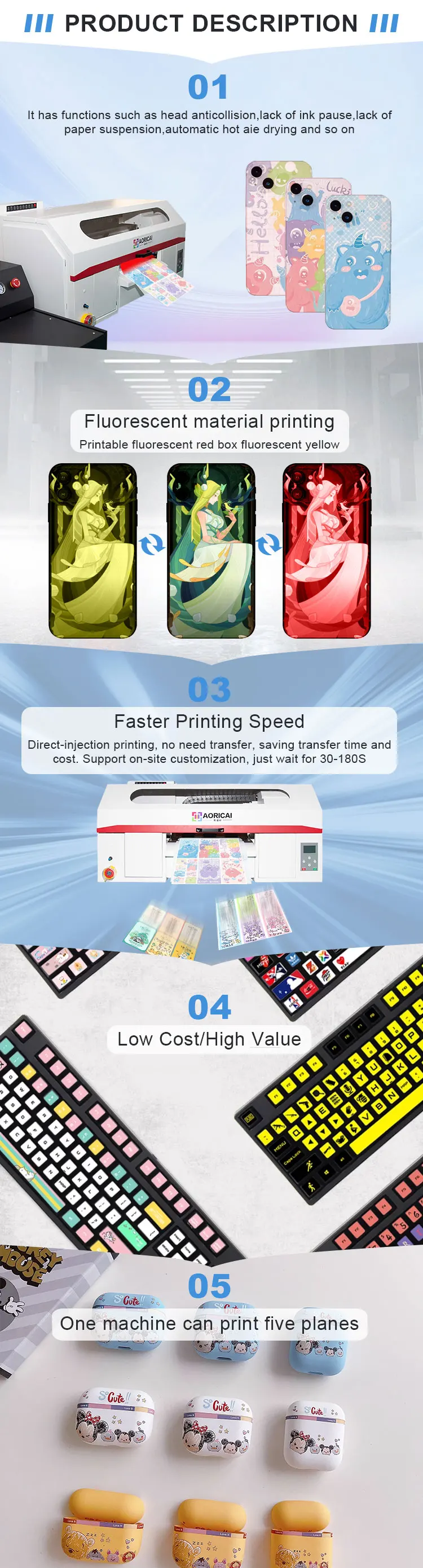 Digital Keyboard Xp600 Printhead Inkjet Film Printers White Shell A3 ...