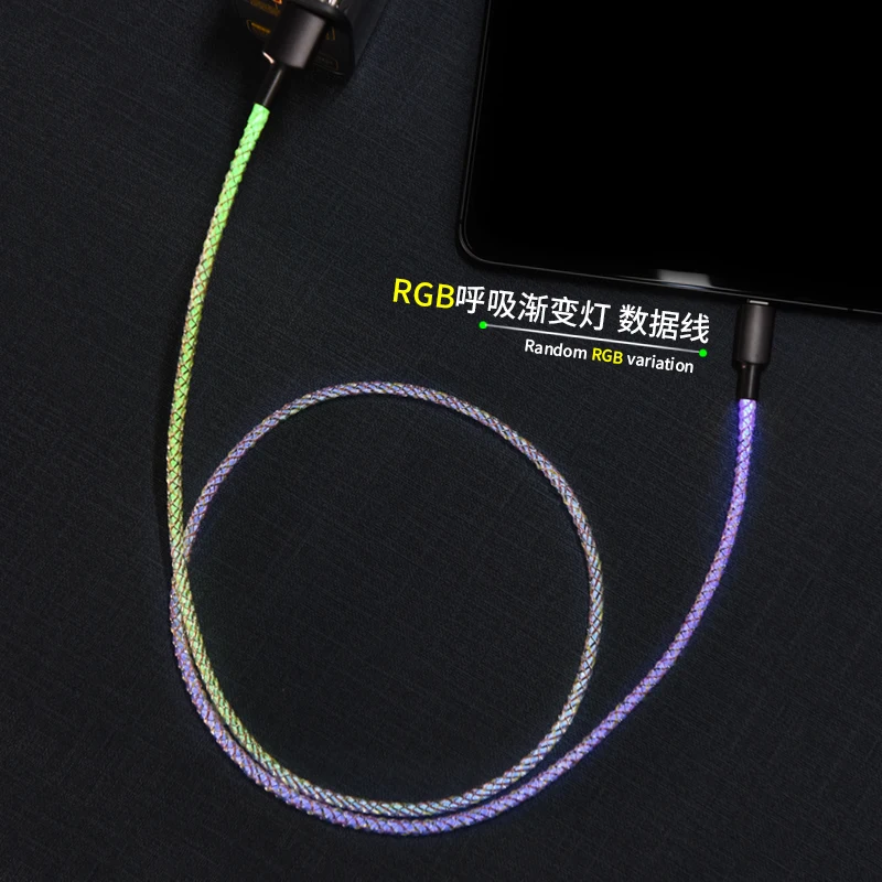 Hot Sales Rgb 66w 100w Fast Charge Cable Led Iridescence Flowing Usb ...