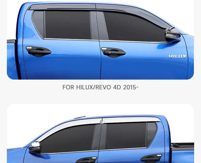 Tape On External Window Visors Hilux Accessories Window Wind Deflectors ...