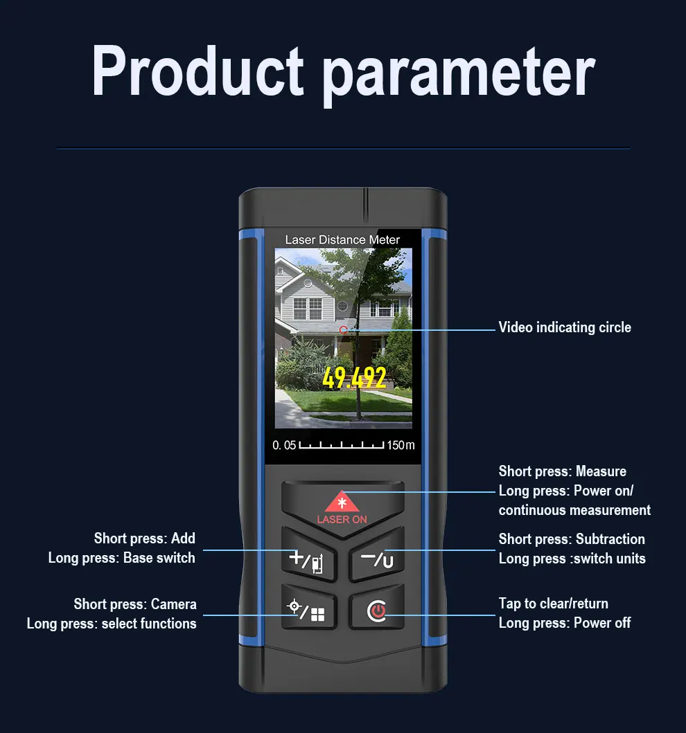 Explosive Models Mini Handheld Laser Distance Meter 100-200m Long-Range ...