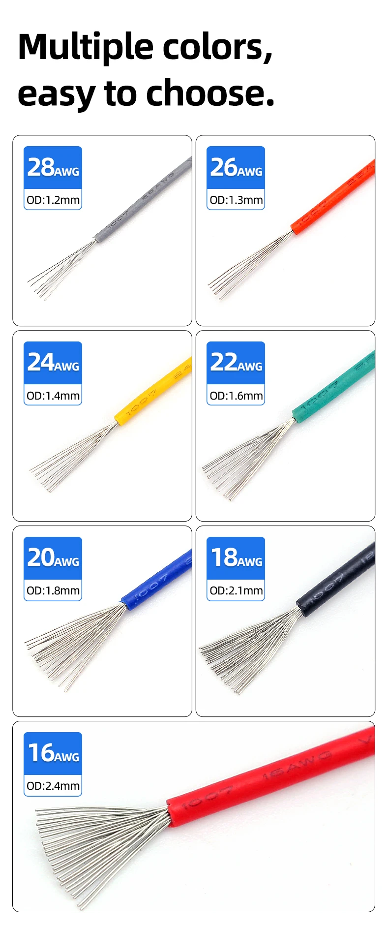 AWM UL1007 18Awg PVC Insulation Wire OD2.1mm 300V Low Voltage Wire| Alibaba.com