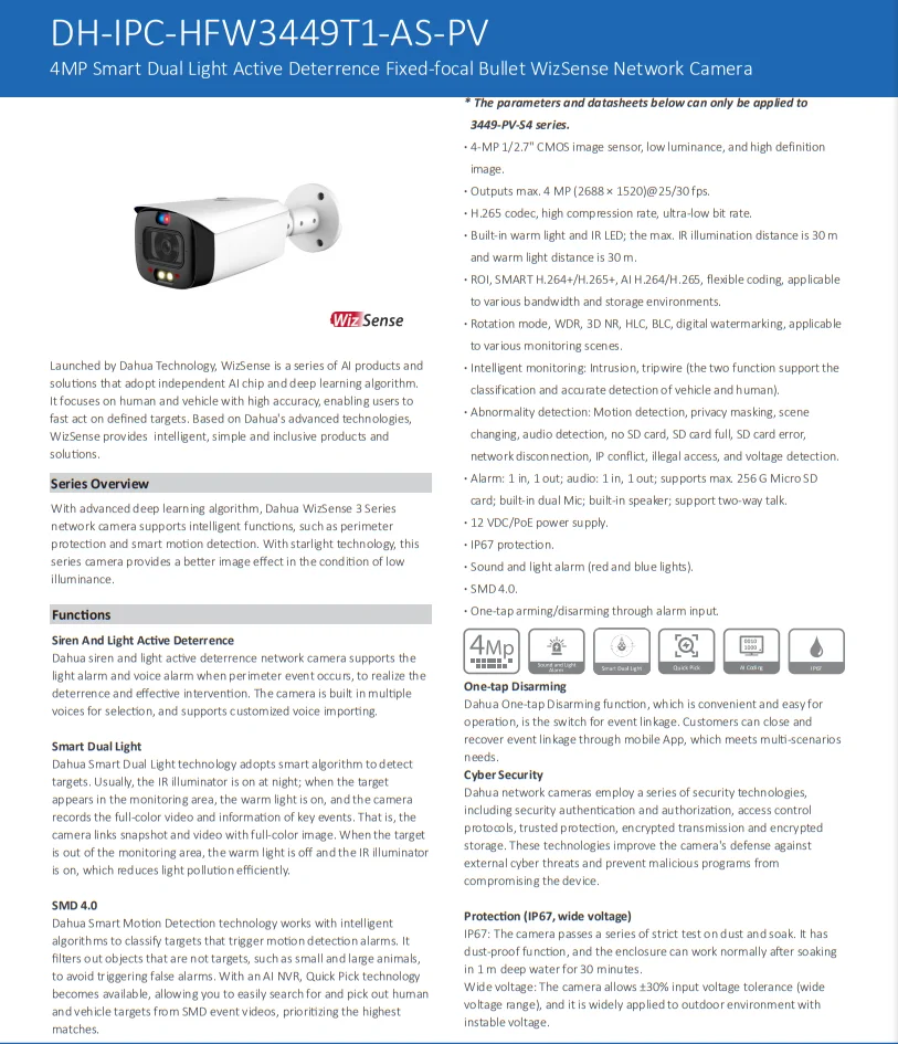 2k Ip67 Camera Smart Dual Light Fixed-focal Bullet Wizsense Camera ...