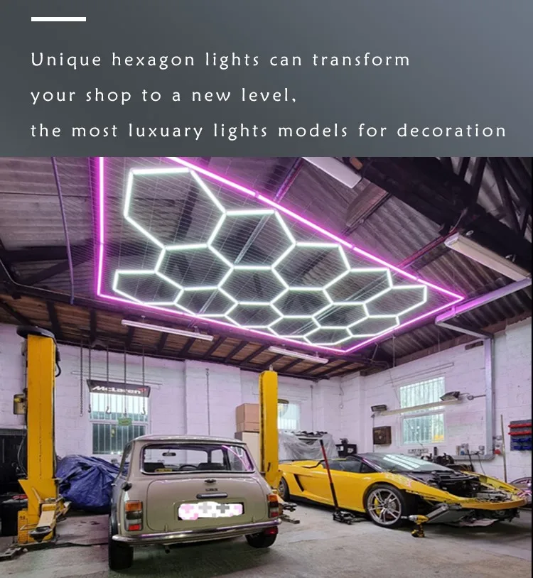 Aluminium Car Wash Workshop Light Luxury Hexagon Led Garage Ceiling ...
