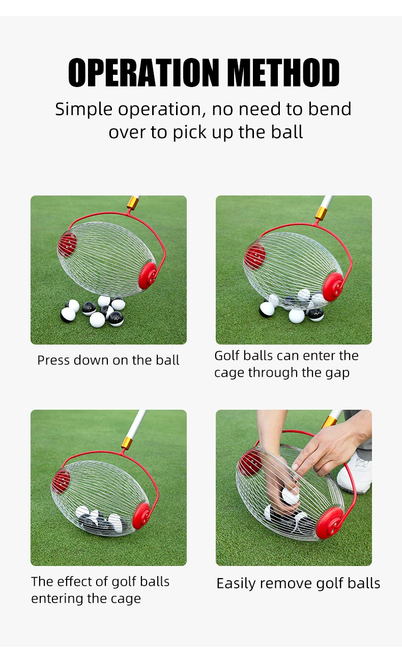 PGM JQQ006 Golf Ball Picker - Retractable Golf Net Solution