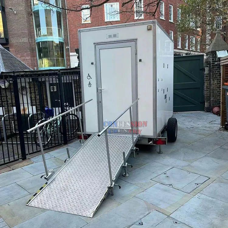 Small Single Station ADA Restroom Trailer Mobile Toilet Trailer Outdoor ...