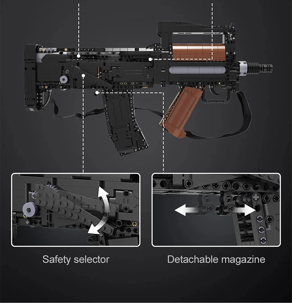 Legoing Army Ww2 Weapon Toys Scar Model With Shooting Building Blocks ...