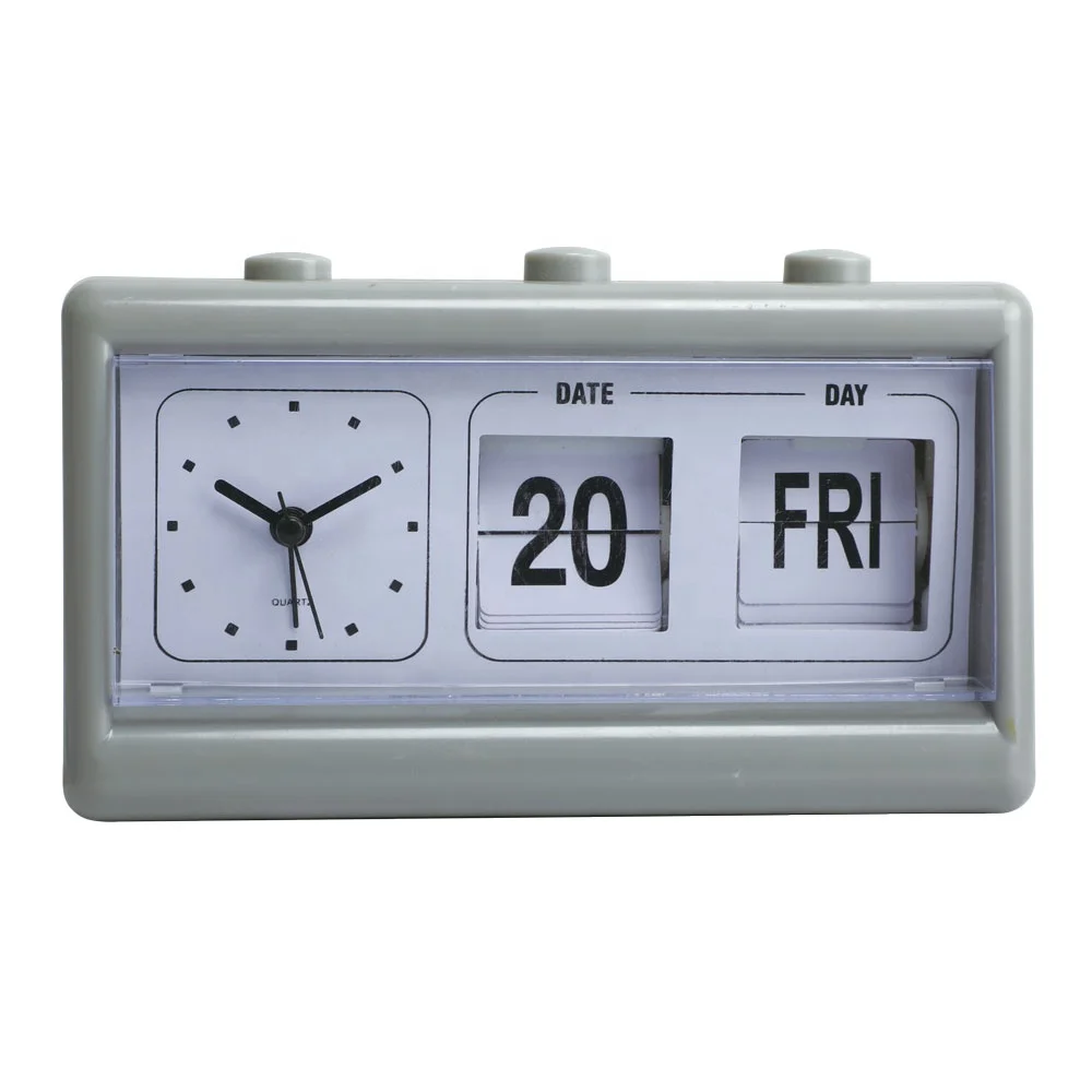 Automatic Page Turning Clock with Week Date Calendar Flip
