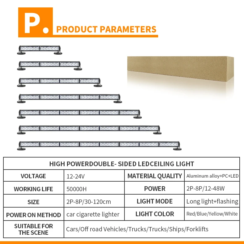 Hot Sale 30cm 11.8in 2p 12w Auto Led Warning Work Light Bar Car Truck ...