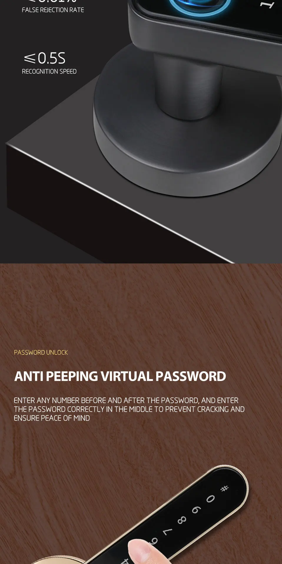 Tuya BLE Smart Door Lock - Biometric Fingerprint & Password Keyless ...