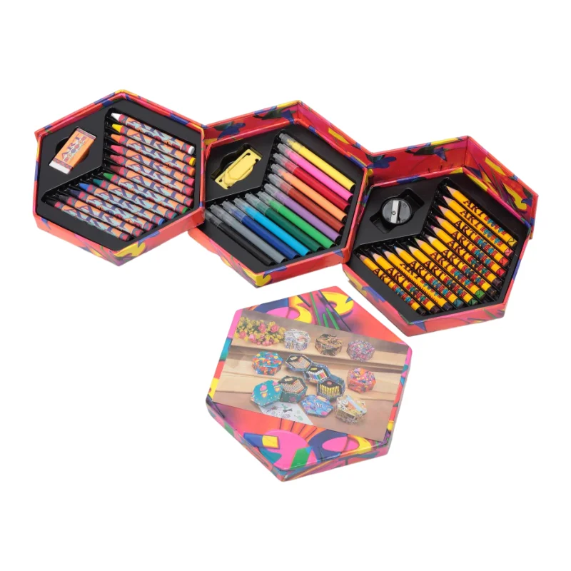 43pcs 3-layer Hexagonal Color Box Art Set Wholesale Of Newly Arrived ...