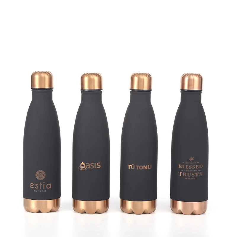 Black Water Bottle Stainless Steel Coke Shaped Cola Water Bottle Water ...