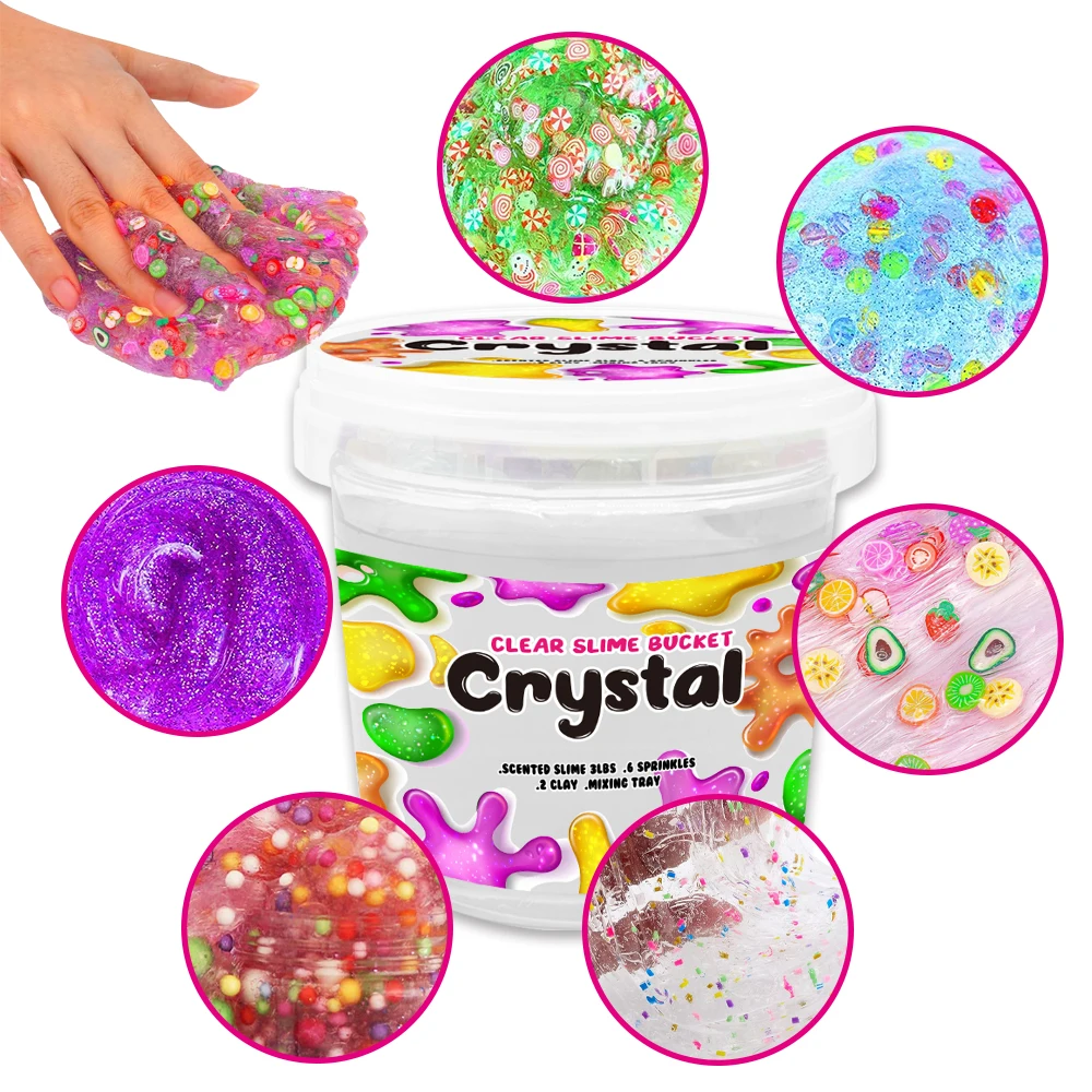 Clear Slime Kit for Girls with Big Bucket Making Kits Kids Diy Slime ...