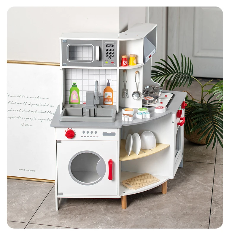 New Design Wooden Kids Corner Kitchen Sound And Light Kitchen Toys With ...