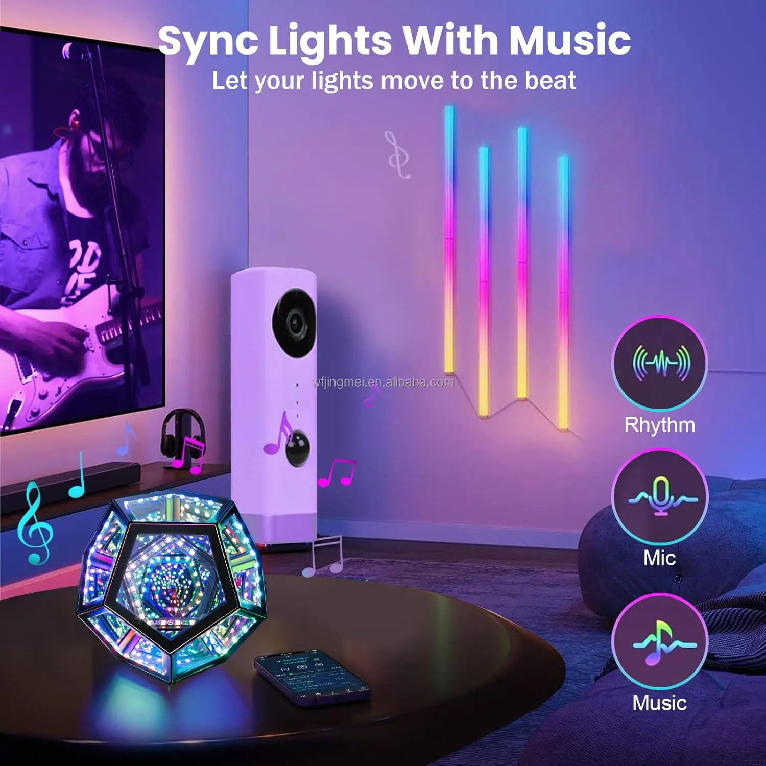 Alibaba.com: RGB LED dodecahedron infinity mirror light, smart color ...