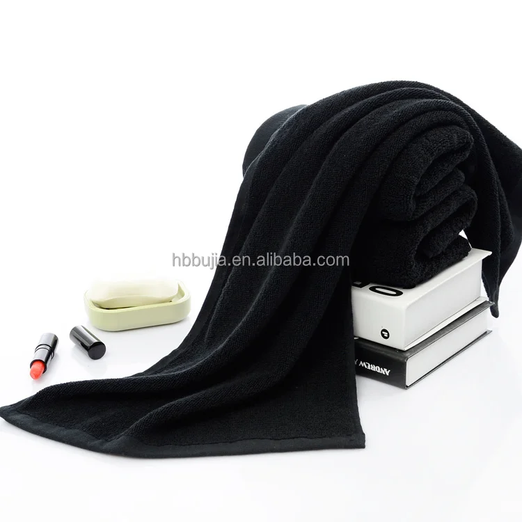 100% Cotton Black Towels - Durable, Soft, and Stylish