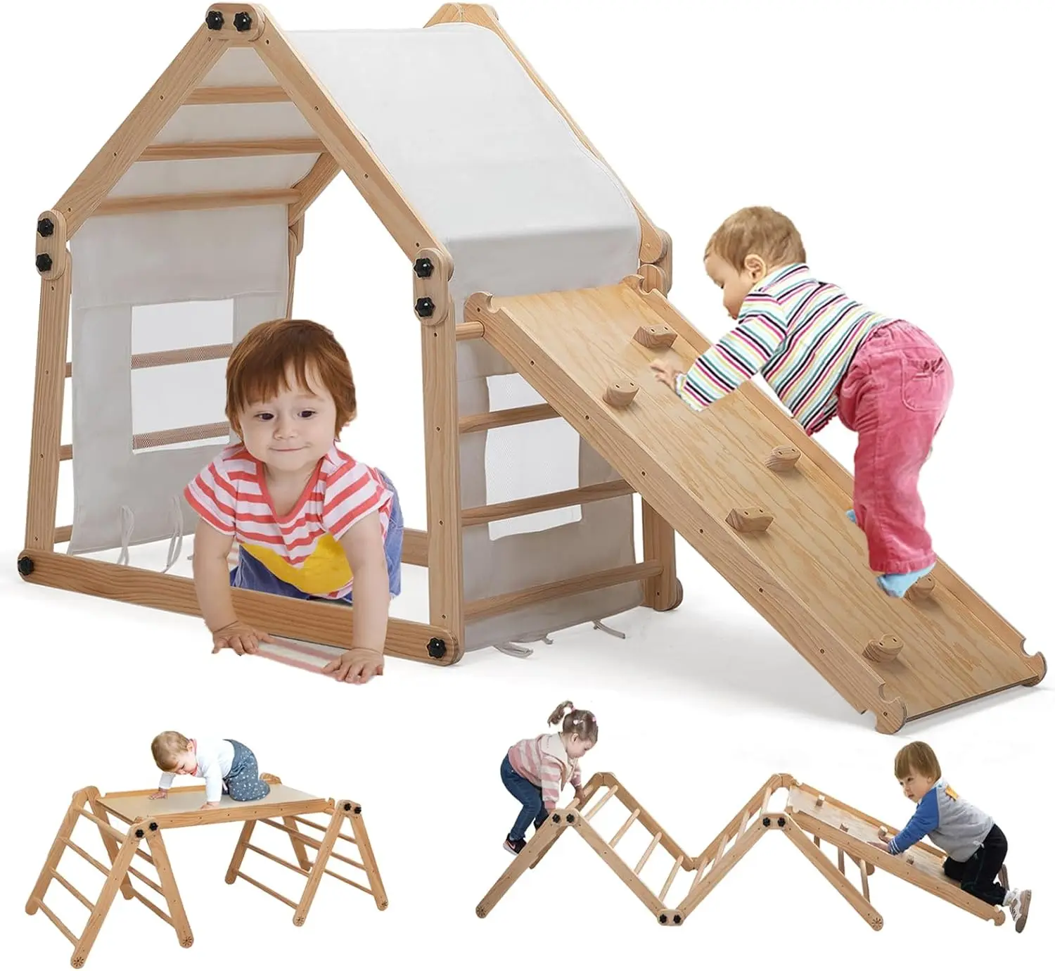 Wooden Adjustable Size Children Climbing Frame Foldable Children ...