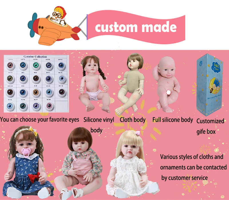 49cm Cheap Newborn Baby Doll Reborn Live Awake Soft Silicone Flexible ...