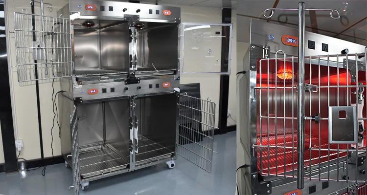 Animal Dog Infrared Therapy Veterinary Cage - Stainless Steel