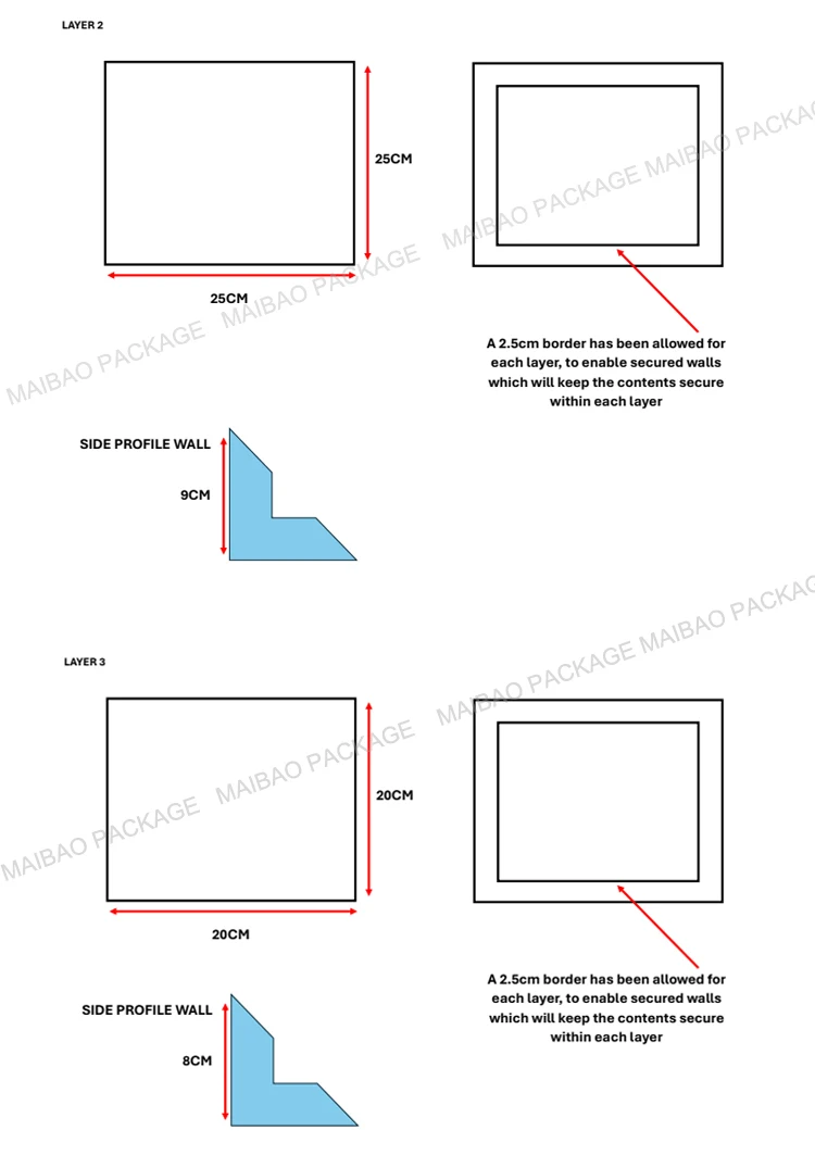 Customized Multi-Level Pyramid Shape Cake Box - Restaurants to Go