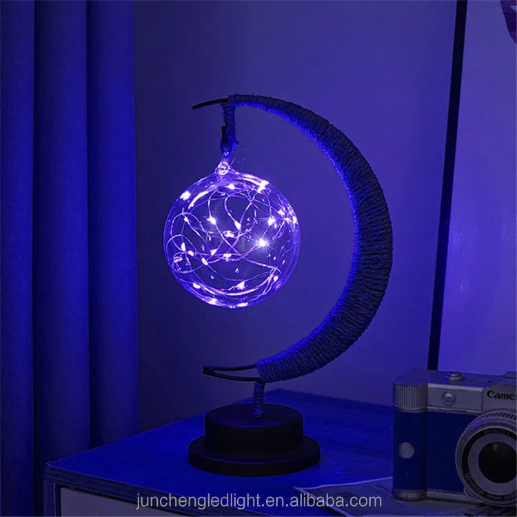 Handmade Hemp Rope Hanging Moon Light - 10000 Hours Lifespan