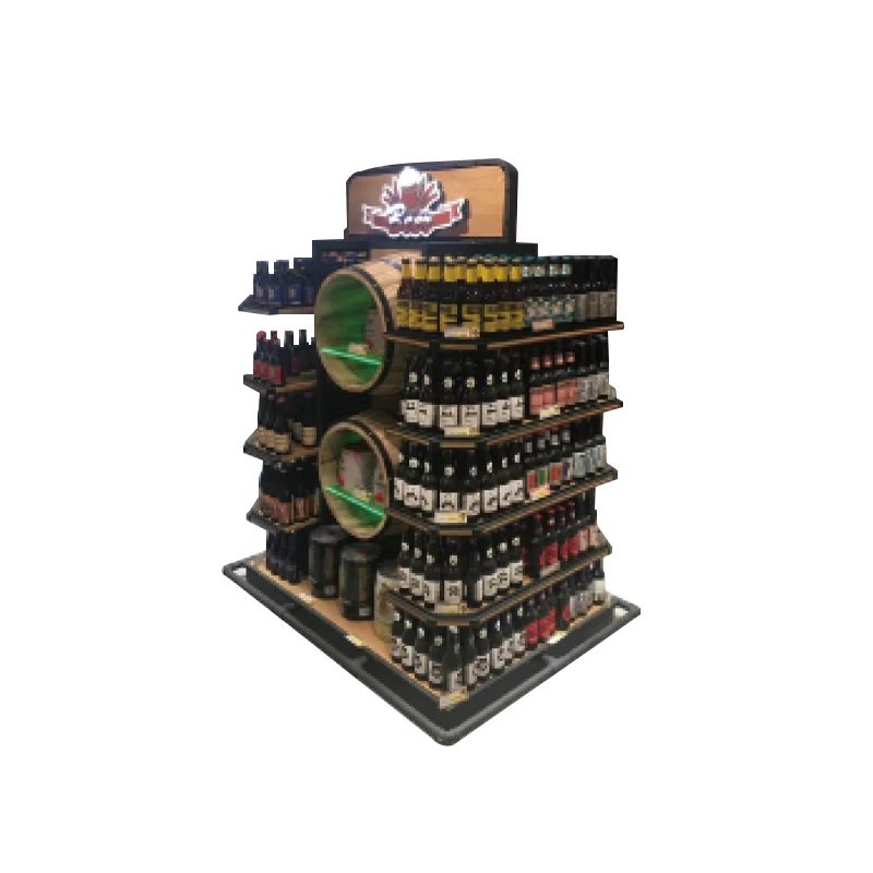 Supermarket Convenience Stores Liquor Shelving Standing Wooden Red Wine ...