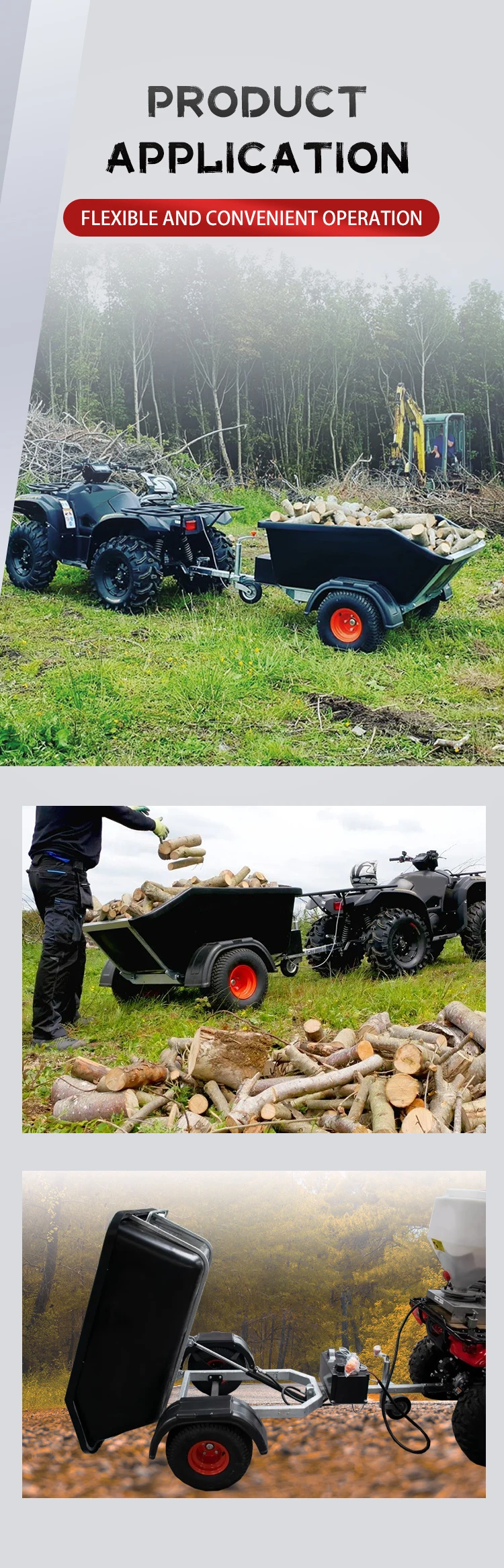 RCM Hydraulic Tipper Trailer Motorcycle ATV Trailers Plastic ATV ...