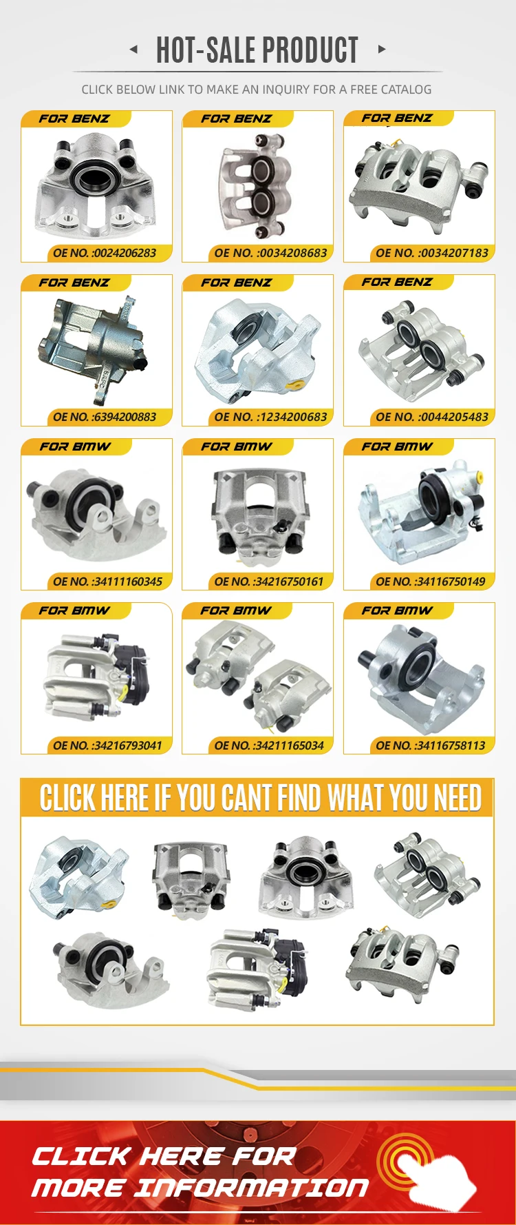 Youparts Brake Caliper 2054210381 2054210481 For Mercedes-benz Ml500 ...