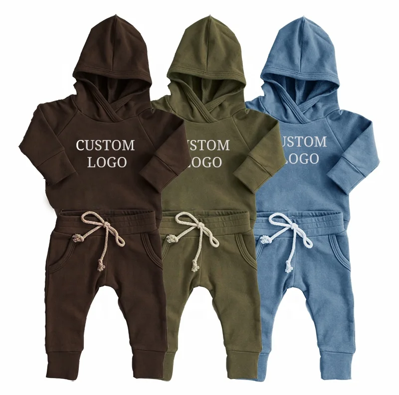 Kids Winter 2piece Joggers Set Pull Over Hoodie No Strings Jogging ...