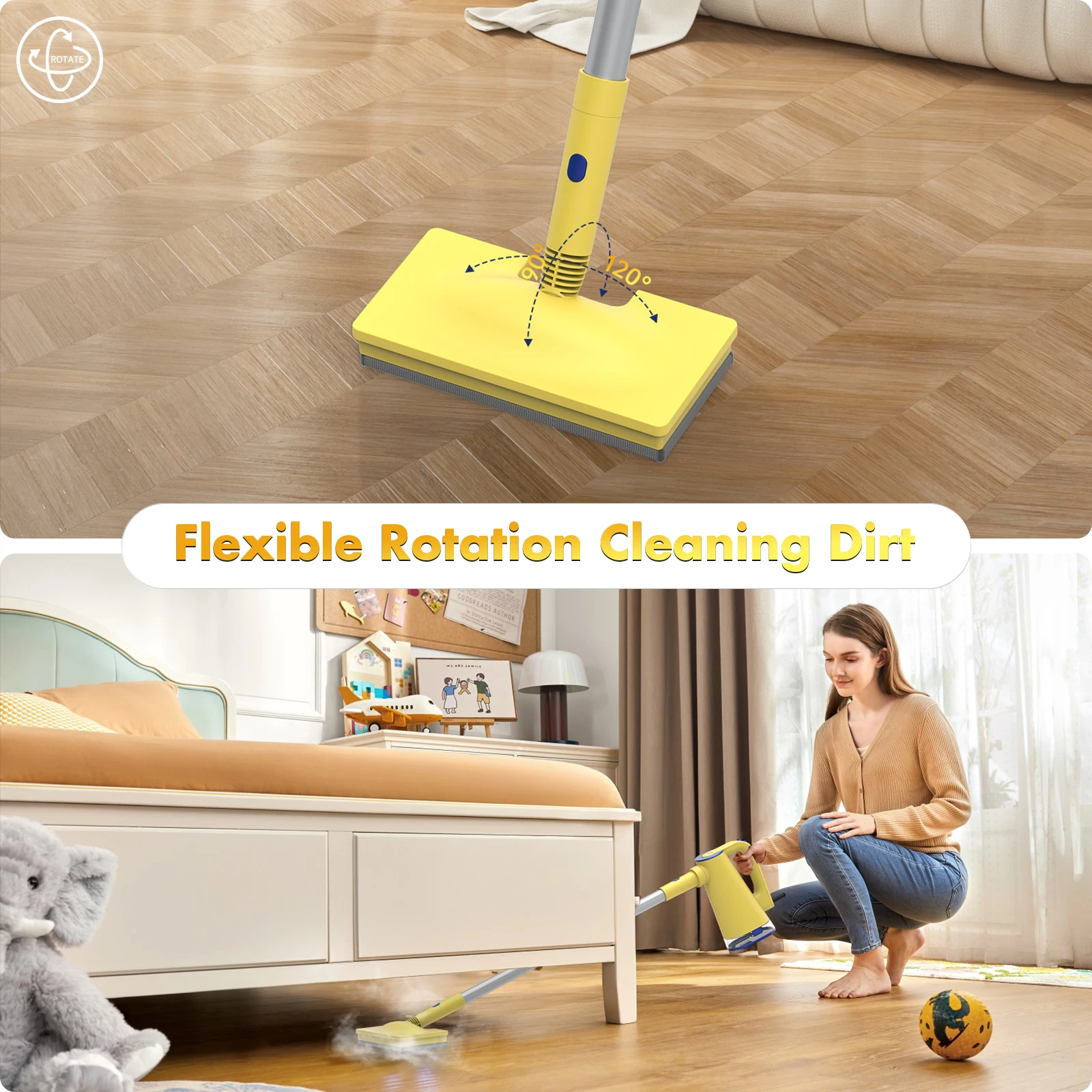 10-in-1 Portable Hot Steam Mop Upright Handheld Hard Floor Carpet ...