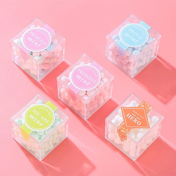 Square Acrylic Storage Box Plastic Sweet Candy Acrylic Party Favor Bin ...