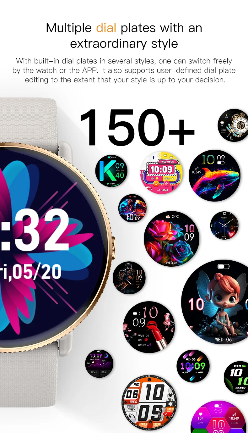 New S61 Smart Watch with 1.43" AMOLED Screen - IP68 Waterproof, Heart ...