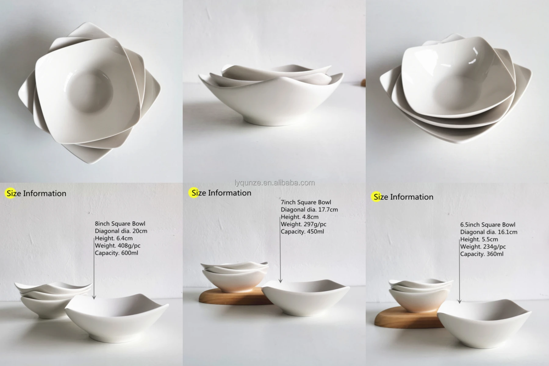 Restaurant Irregular Square Shape Ceramic Design Wholesale Porcelain ...