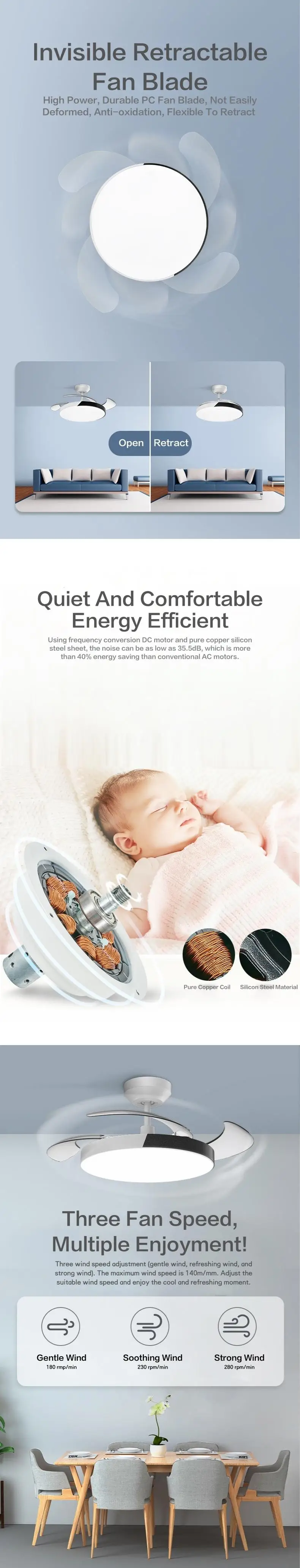 Opple Modern Led Ceiling Fan Lamp Factory 32w Lighting Smart Remote ...