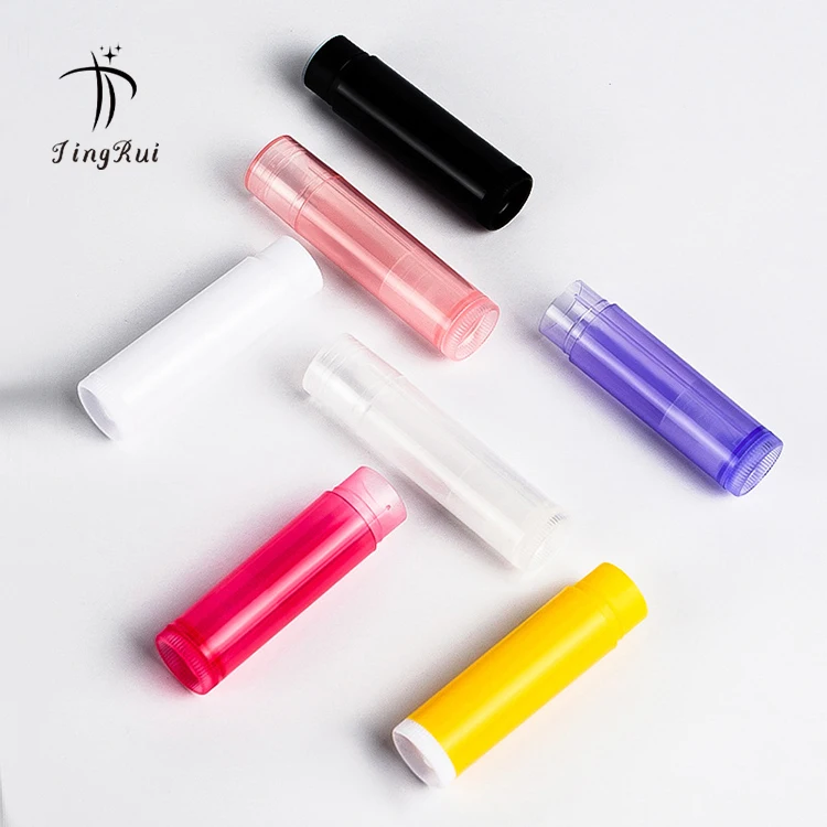 5g Plastic White Slim Lipstick Tubes Empty Cosmetic Packaging Pink ...