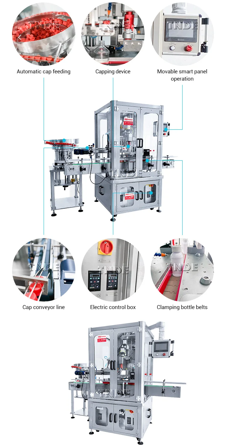 Tnde 2024 Automatic Positioning Servo Capping Machine For Body Lotion Face Cream Moisturiser ...