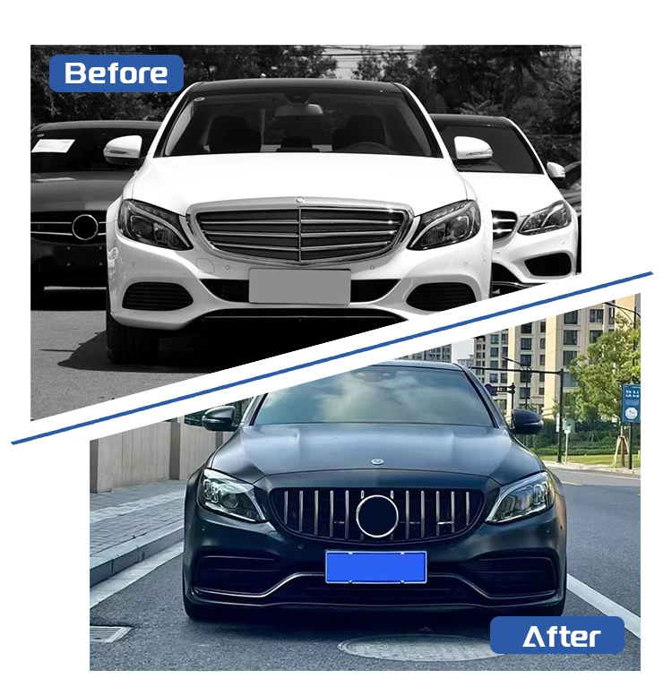 Leishuo W205 Body Kit Including Front Lip Rear Diffuser For Mercedes ...