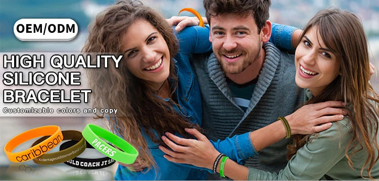 Promotional Custom Printing Logo Rubber Bracelets Luminous Wristbands ...