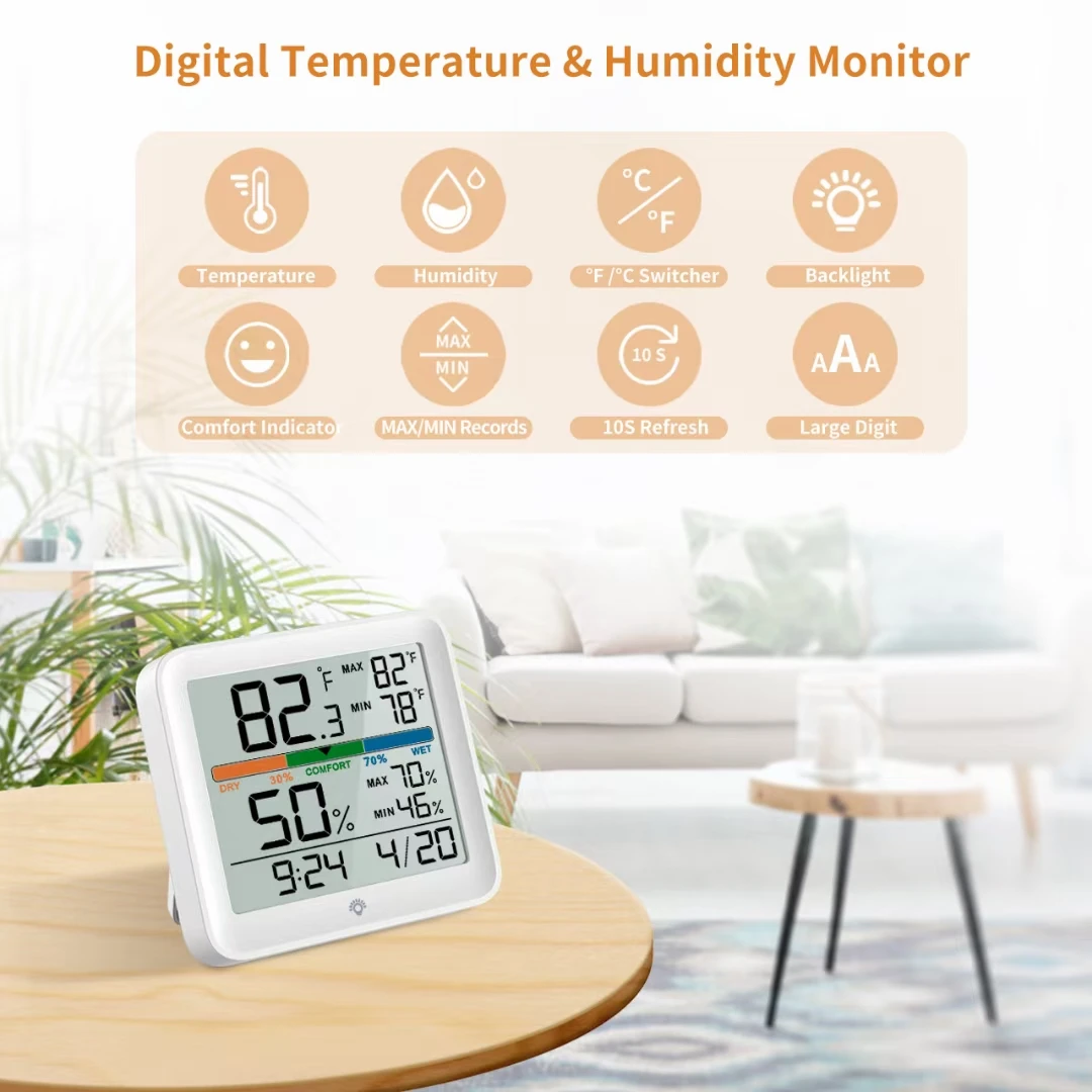 Mini Digital Hygrometer Thermometer - Magnetic & Accurate