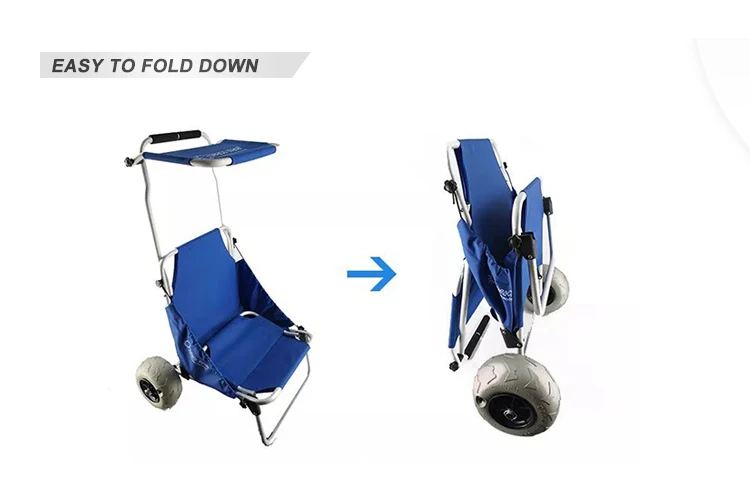 Aluminum Folding Collapsible Fishing Cart Fishing Cart Caddy Beach ...