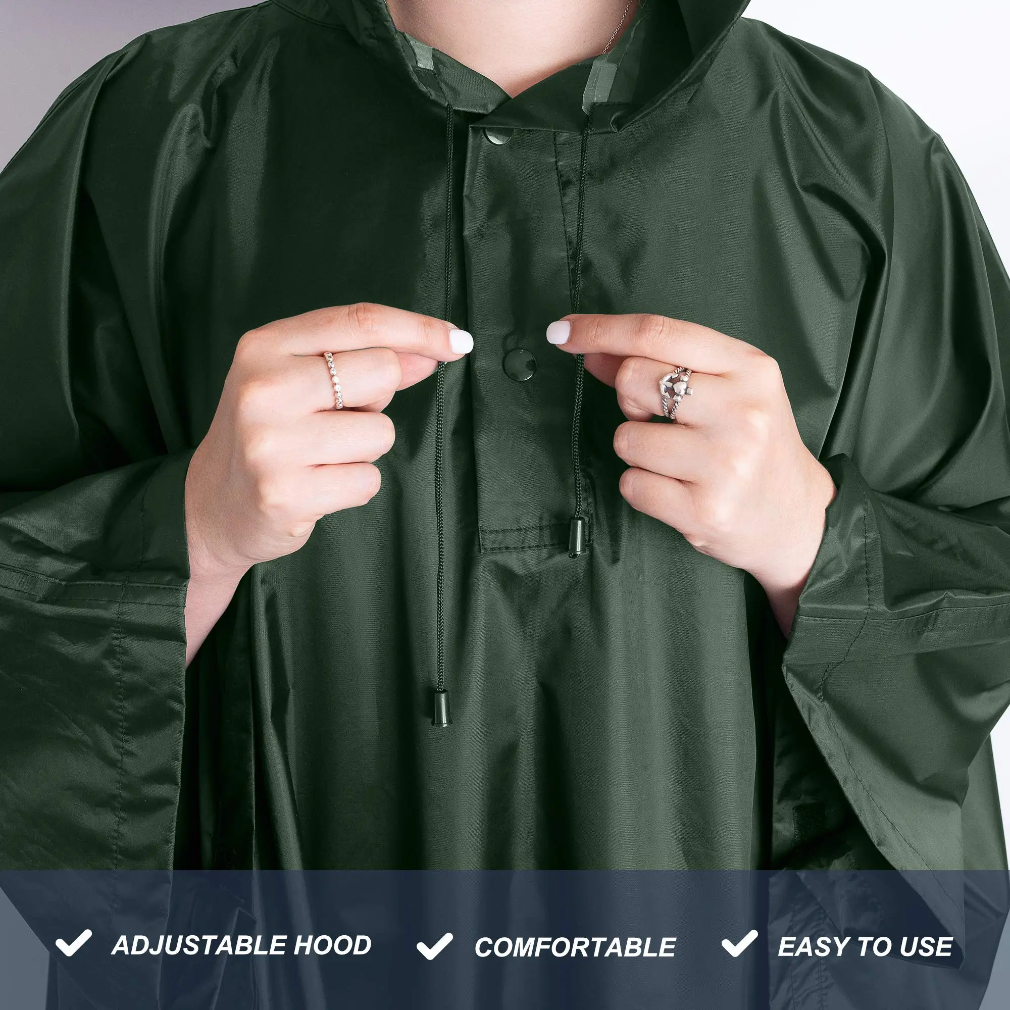 Heavy Duty Rain Poncho Waterproof Rainwear Reusable Rain Cover Raincoat ...