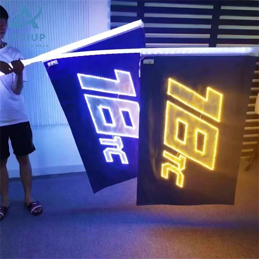 Full Color LED Glowing Flags - Perfect for Night Parties