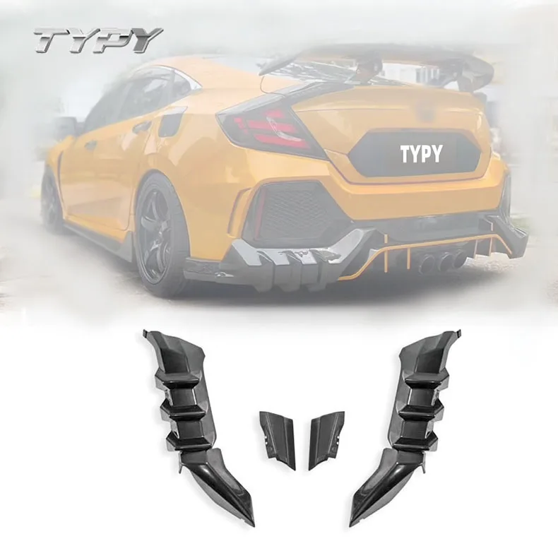 Mugen Style Body Kit Modified Rear Diffuser Fins Spoiler Splitter Rear ...