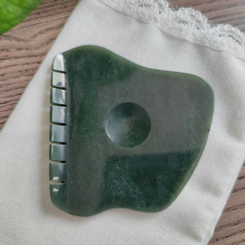 Customized LOGO Nephrite Jade Face Massage Tools, Hand Made Jade Guasha ...