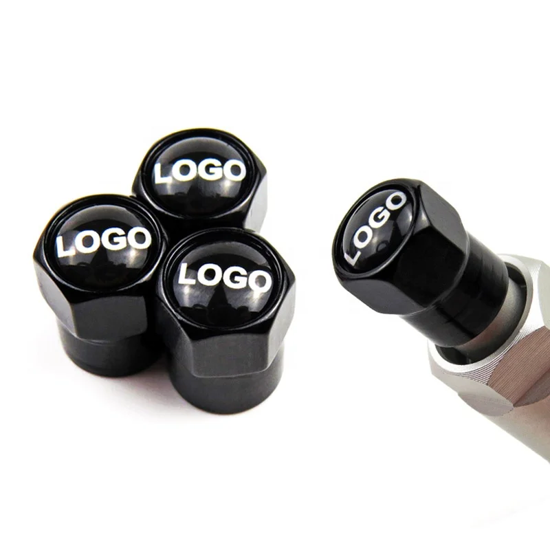 Aluminum Tire Valve Stem Caps Black With Rubber Seal Car Tire Cap Stem ...