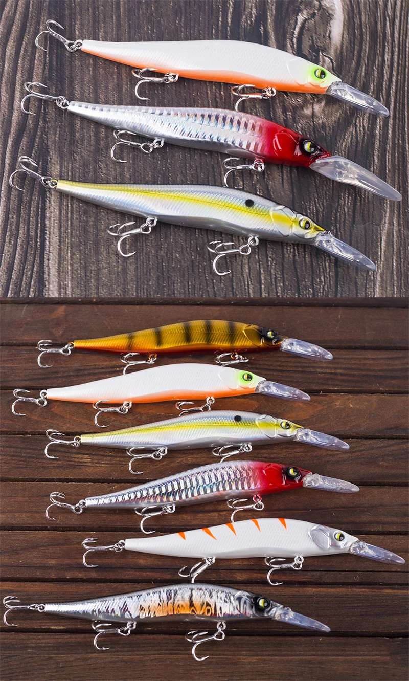 WEIHE Minnow Hard Lure - 14.7g ABS Floating Bait with 3D Eyes