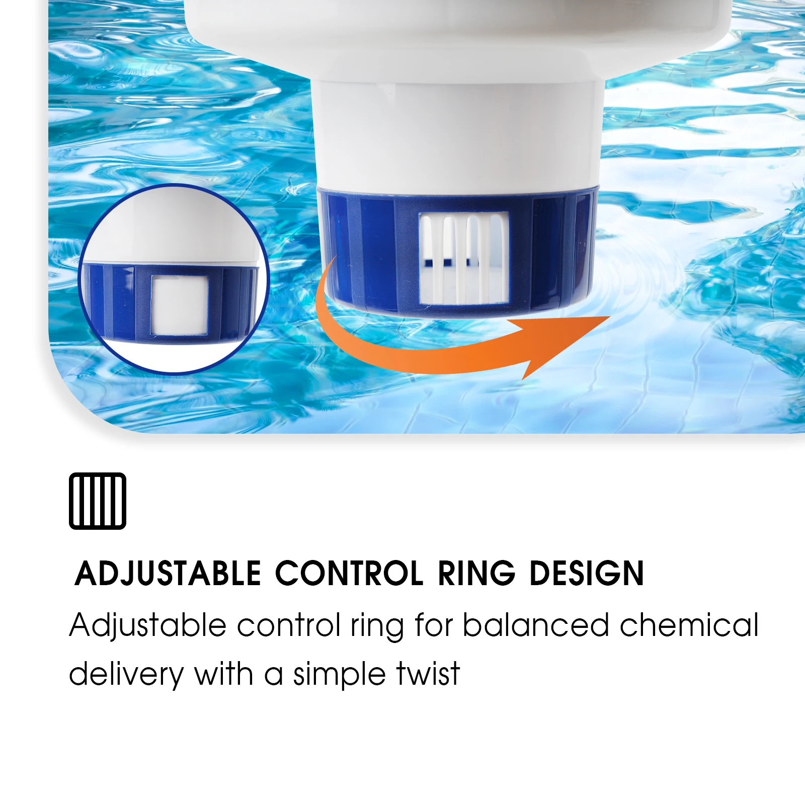 Floating Swimming Pool Chlorine Dispenser Floater Chlorinator Chemical ...
