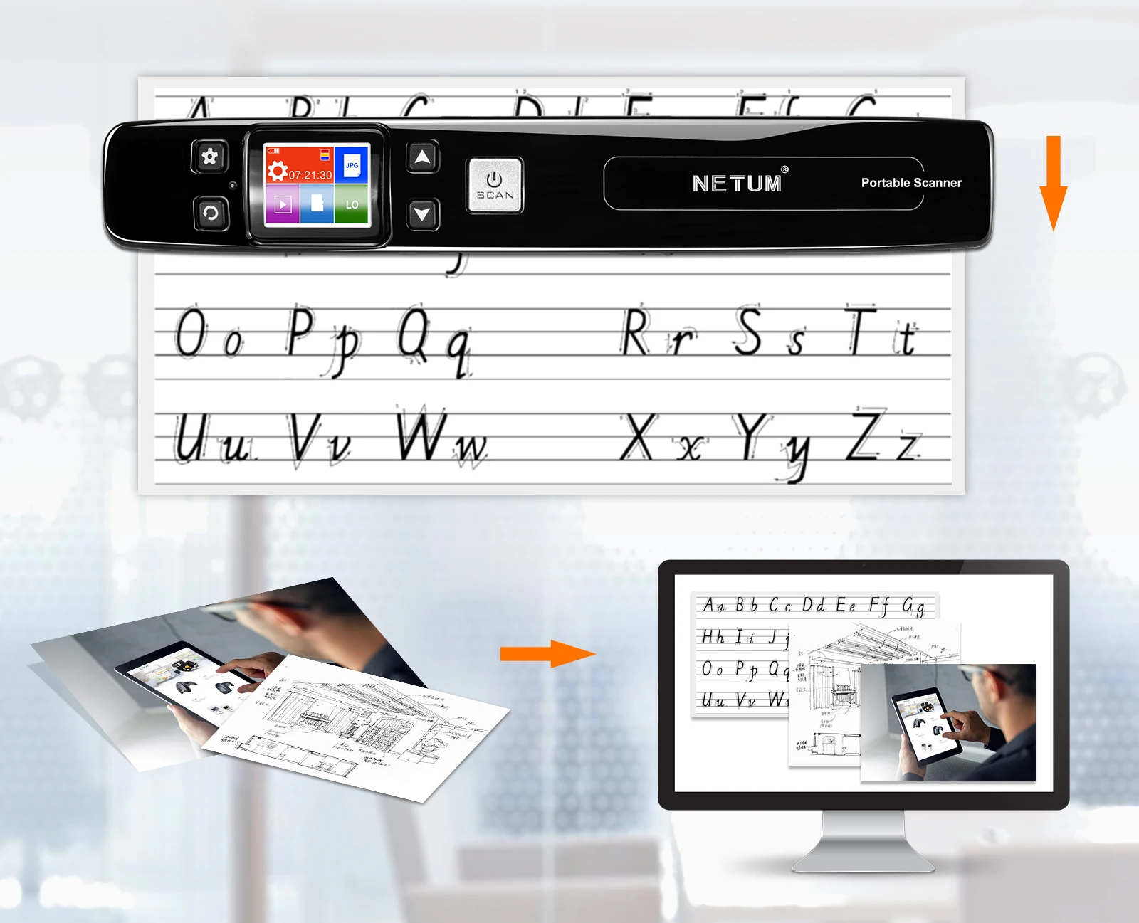 A4 Document Scanner Book Scanner Text Scanner Pen with Camera| Alibaba.com