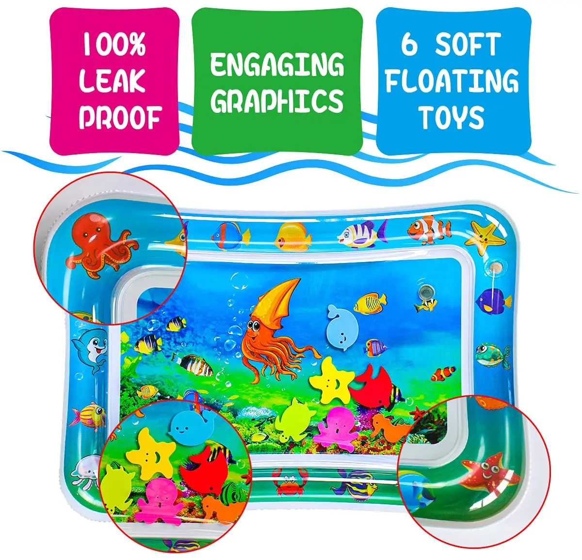 Hot Selling Tummy Time Baby Water Mat Baby Toddler Girl Inflatable Play ...