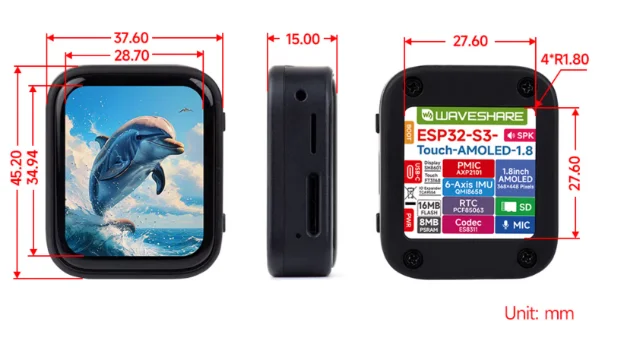 AISmartlink ESP32S3 AI Voice Chat Robot 1.8-inch Display AMOLED ...