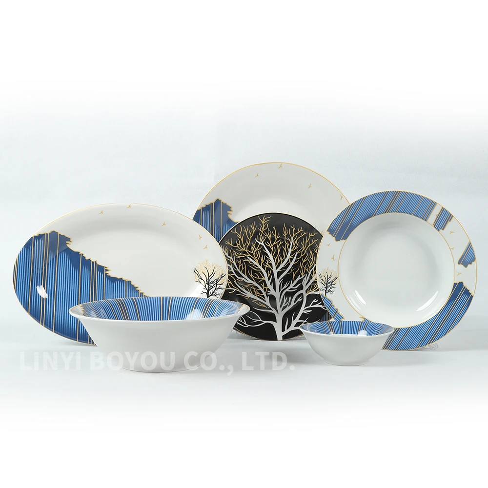 Luxury European Decal Ceramic Dinnerware Set For Home And Hotel Plate ...